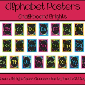 26 Printable Chalkboard Brights Alphabet Posters. 8x10 Classroom ...