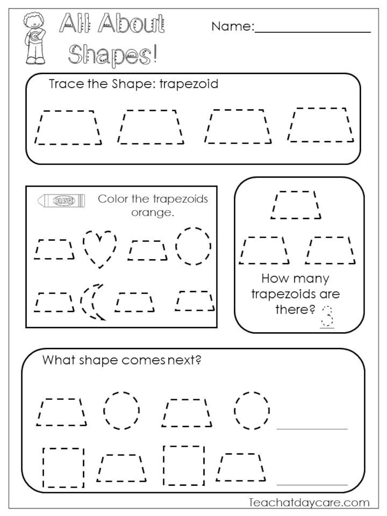 All About Shapes Worksheets. 11 Printable Shapes Worksheets. | Etsy