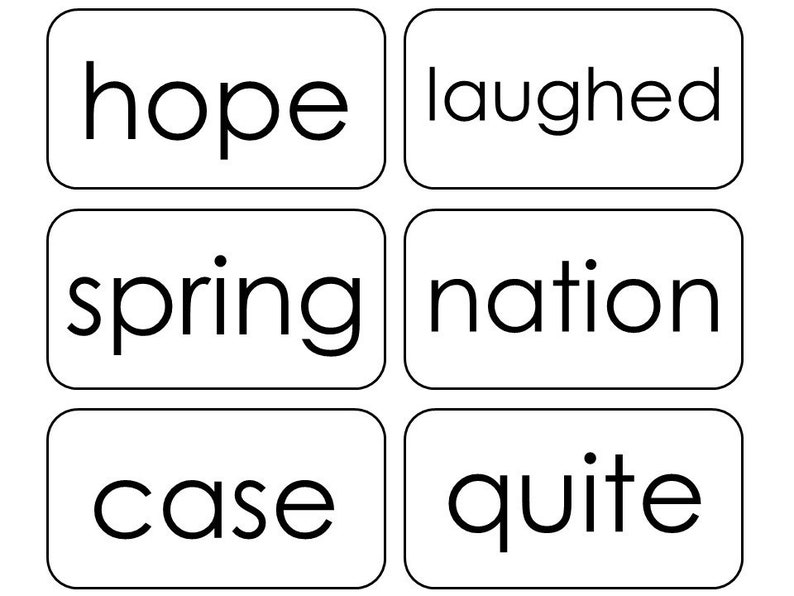 100 Printable Fry's Seventh Hundred Sight Word Flashcards. - Etsy