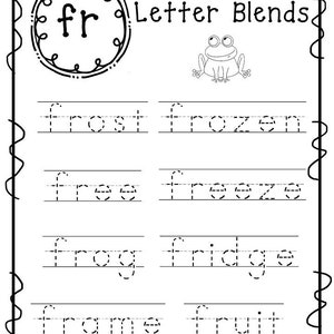 20 Printable Blends Trace the Word Worksheets. Kindergarten-2nd Grade ...
