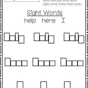 40 Printable Dolch Pre-primer Box Writing Worksheets. Preschool-prek ...