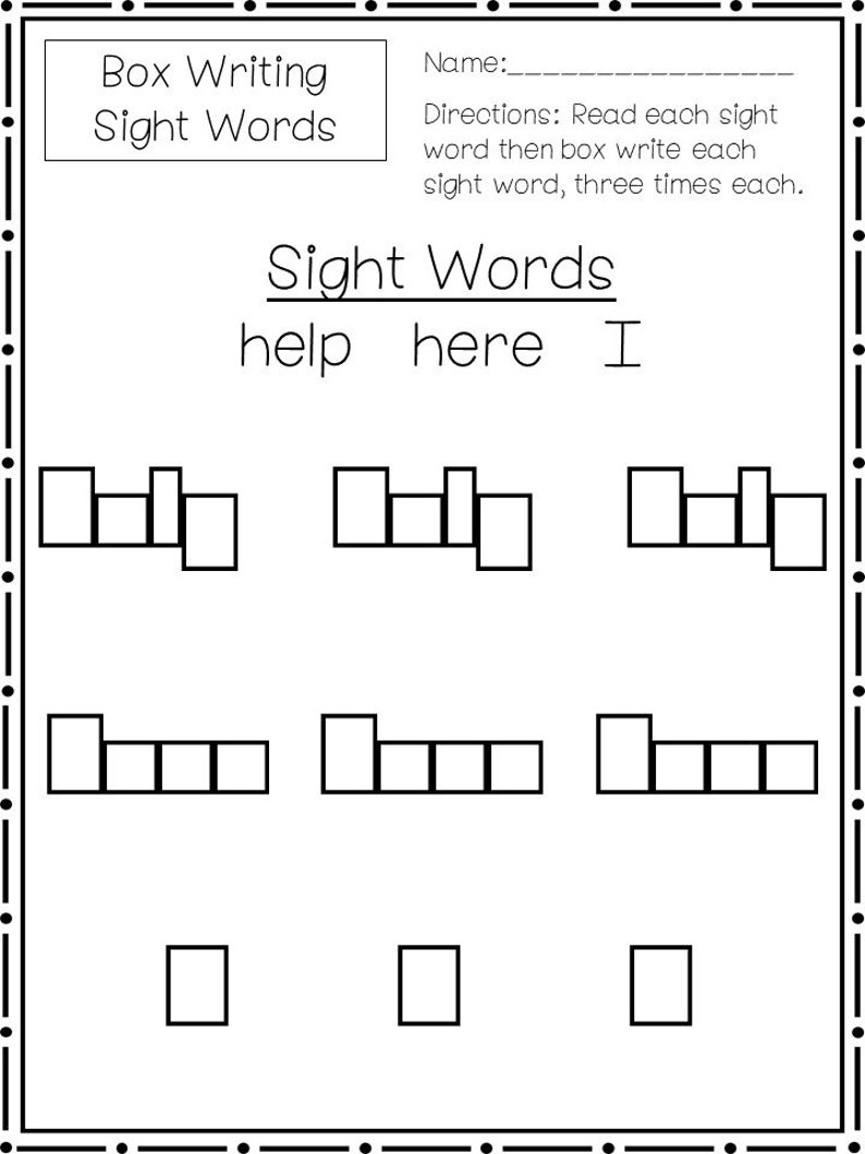 40 Printable Dolch Pre-primer Box Writing Worksheets. Preschool-prek ...