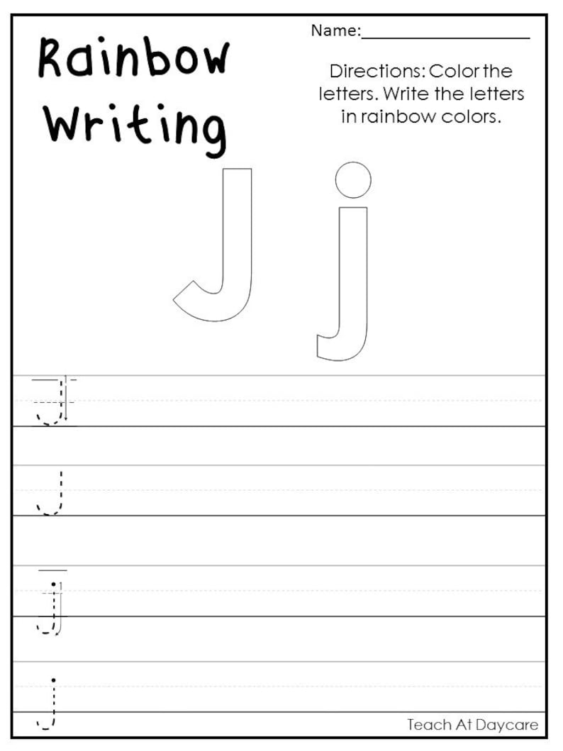 26 Printable Alphabet Rainbow Trace the Letters Worksheets. Preschool ...