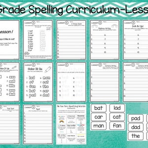 1st Grade Spelling Curriculum Unit. 38 Weekly Lessons. Prints 570 Pages ...