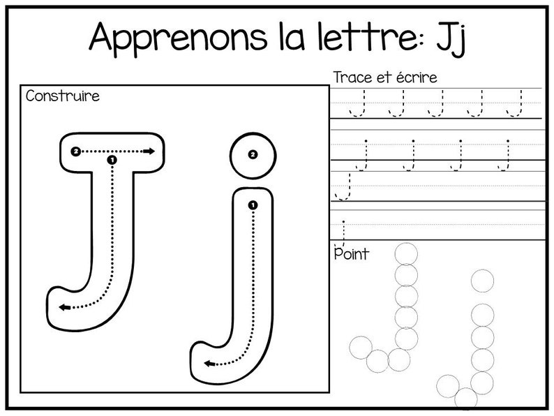 Let's Learn the Letters in French-build Trace and Write - Etsy
