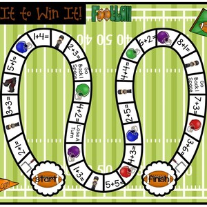 10 Printable Football Themed Kindergarten Math Center Games and ...