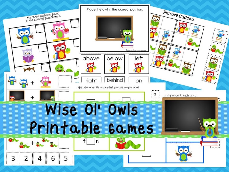 30 Wise Ol' Owls Games Download. Games and Activities in | Etsy