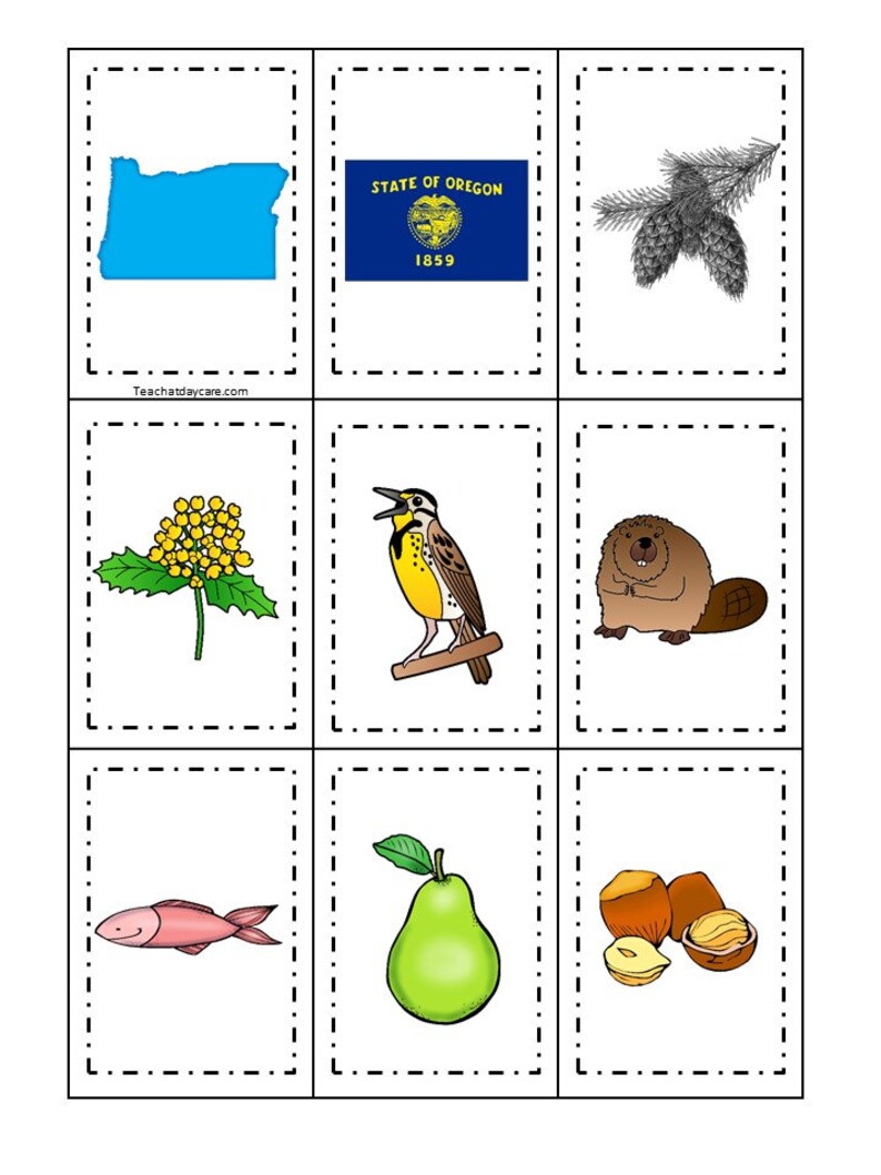 30 Oregon State Symbols Themed Learning Games Download. ZIP | Etsy