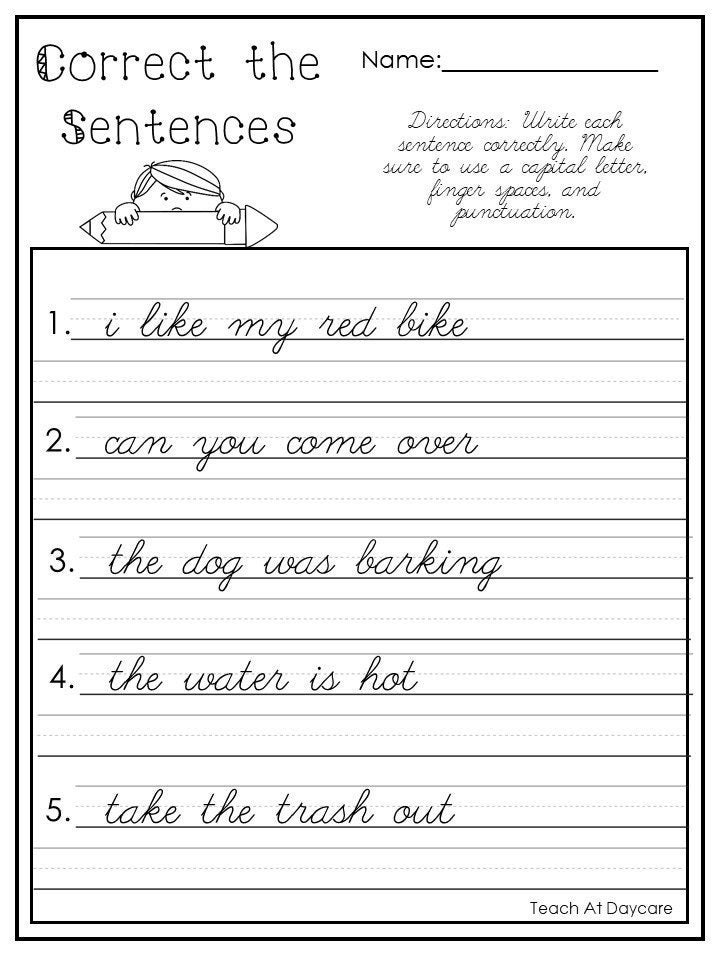 Free Printable Cursive Writing Sentences Worksheets Cursive Writing
