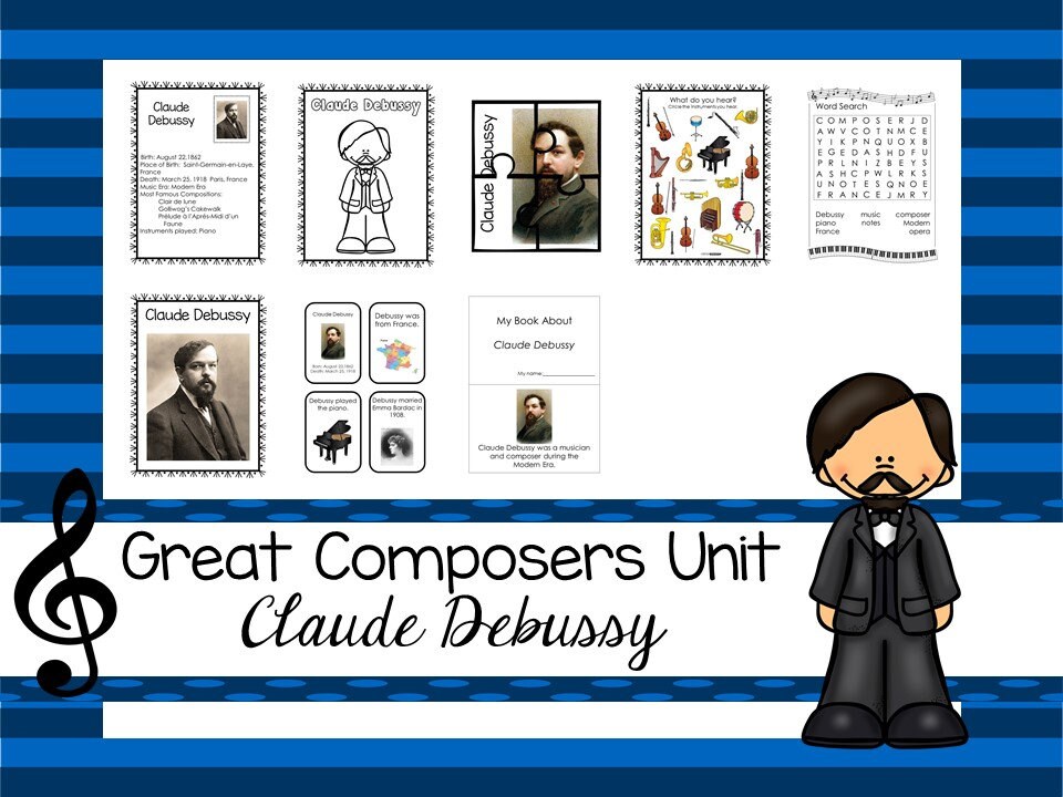 Music Appreciation. Claude Debussy Great Composer Unit Toys & Games ...