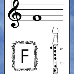 30 Watercolor Soprano Recorder Fingering Charts. Baroque Style. Music ...