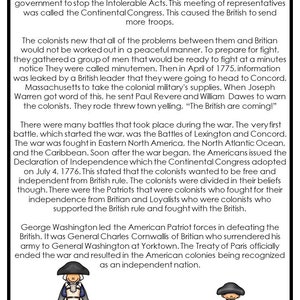 The American Revolutionary War Educational Study Unit. Worksheets ...