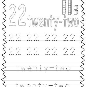 10 Printable Numbers 21-30 Tracing Worksheets. Preschool-kindergarten ...