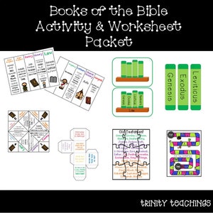 Books of the Bible Learning Activity and Worksheet Packet. Color and ...