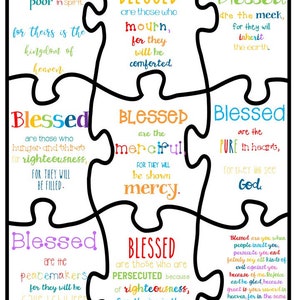 The Beatitudes Learning Packet. Activities and Worksheets. Color and ...
