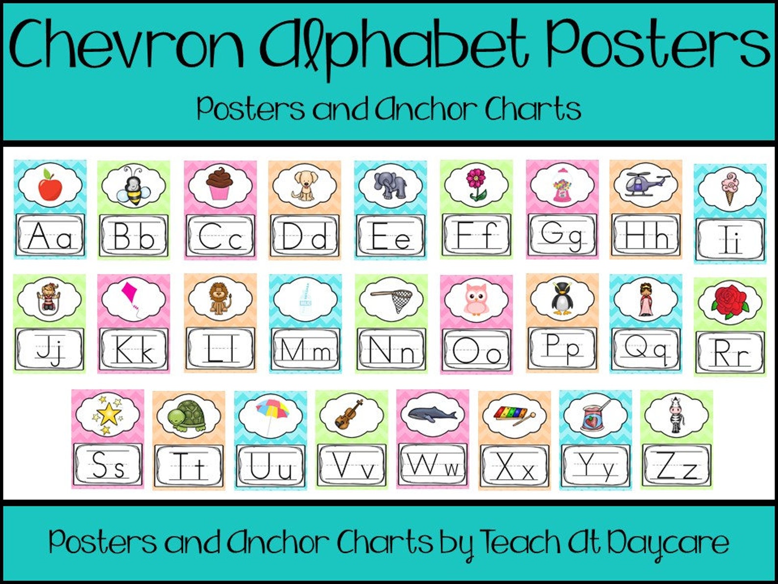 26 Printable Chevron Themed Alphabet Posters. 8x10 - Etsy