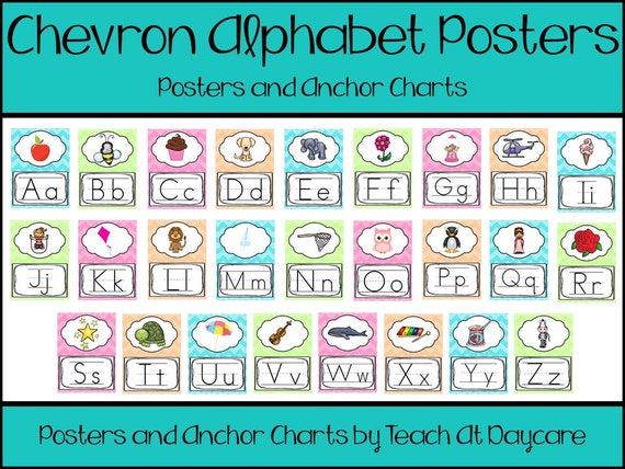 26 Printable Chevron Themed Alphabet Posters. 8x10 - Etsy