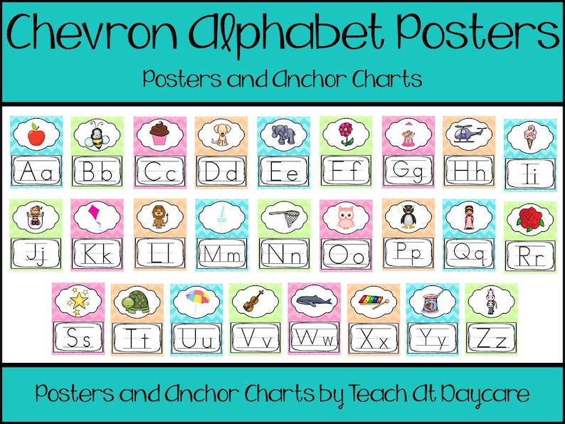 26 Printable Chevron Themed Alphabet Posters. 8x10 - Etsy
