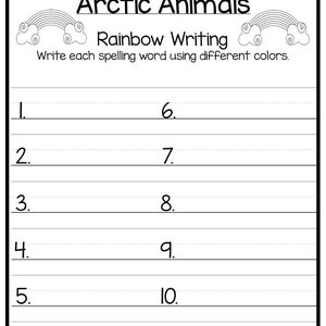 First Grade Arctic Animals Themed Words Spelling Activity. Supplemental ...