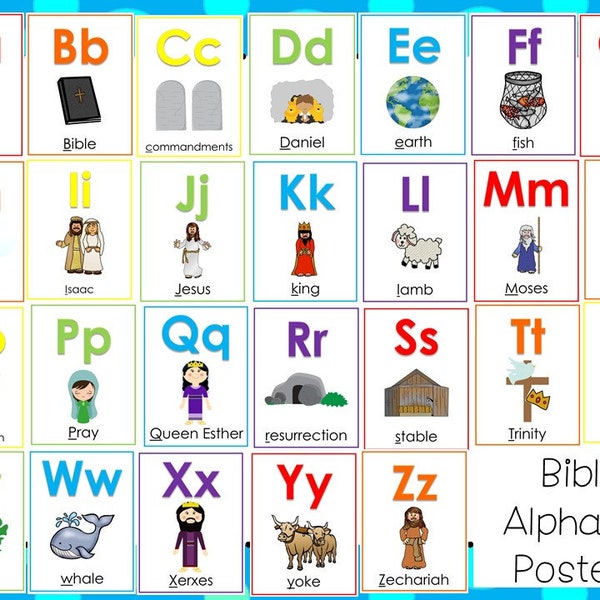 Bible Alphabet Posters - Etsy