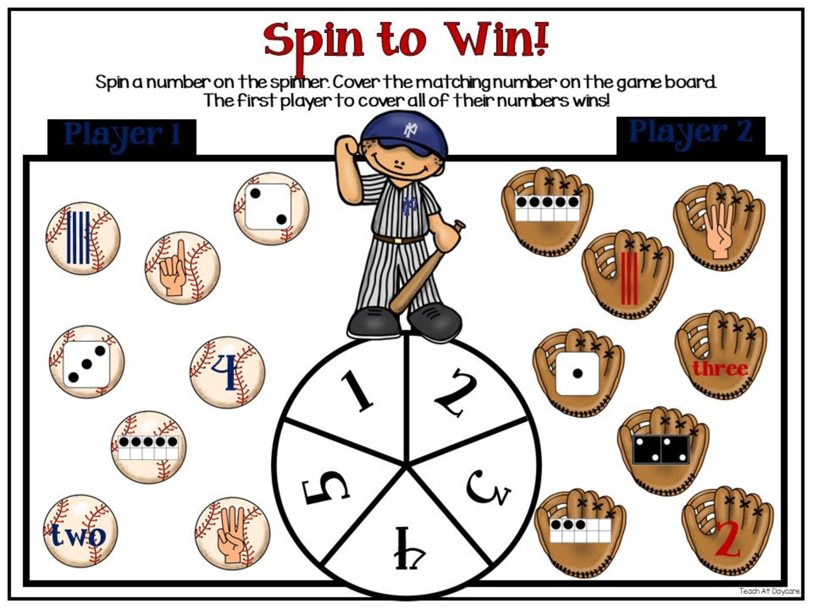 10 Printable Baseball Themed Kindergarten Math Center Games and ...