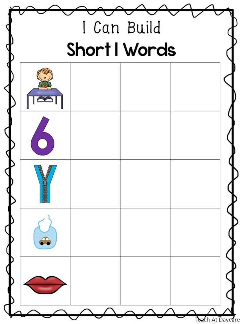 10 Printable I Can Build CVC Words Work Mats/Worksheets. | Etsy