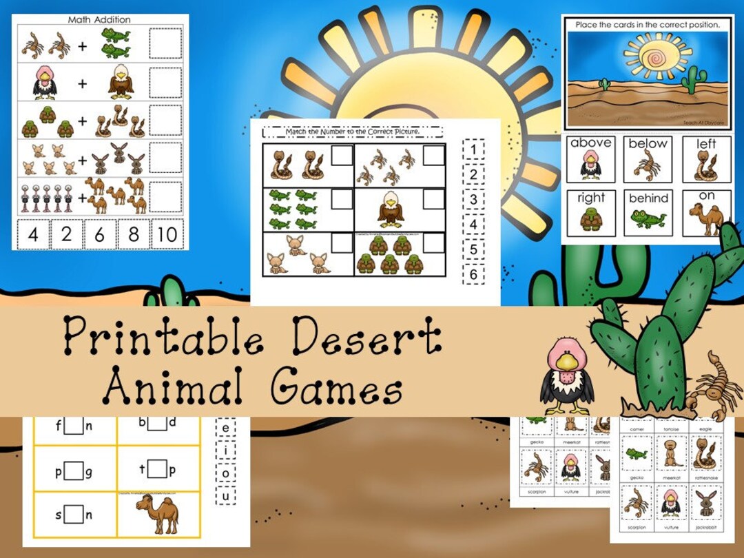 30 Desert Animals Preschool Educational Learning Games Download. Games ...