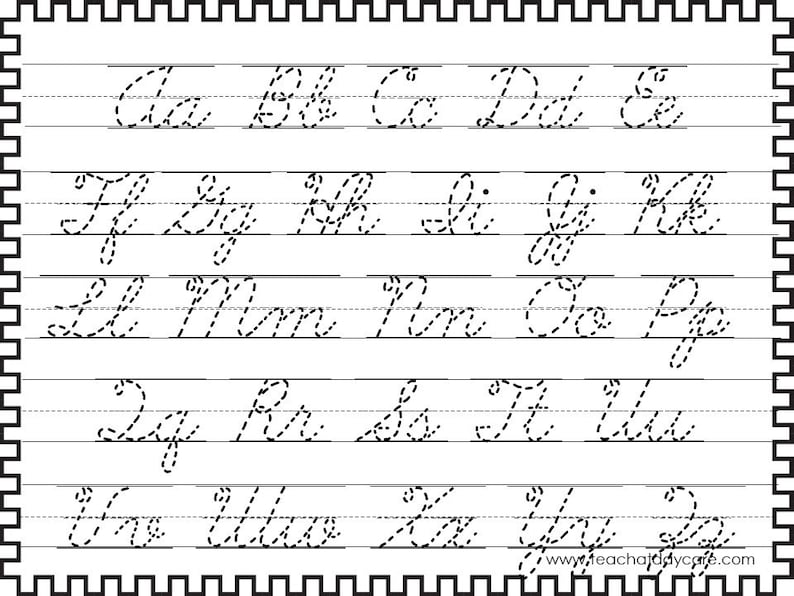 2 Cursive Alphabet Tracing Worksheets (cursive and Directional). Prints ...