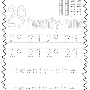 10 Printable Numbers 21-30 Tracing Worksheets. Preschool-kindergarten ...