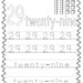 10 Printable Numbers 21-30 Tracing Worksheets. Preschool-kindergarten ...