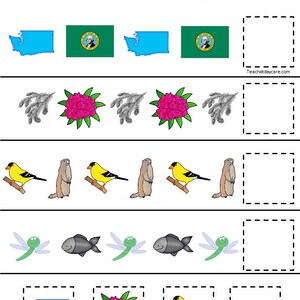 30 Washington State Symbols Themed Learning Games Download. ZIP File ...