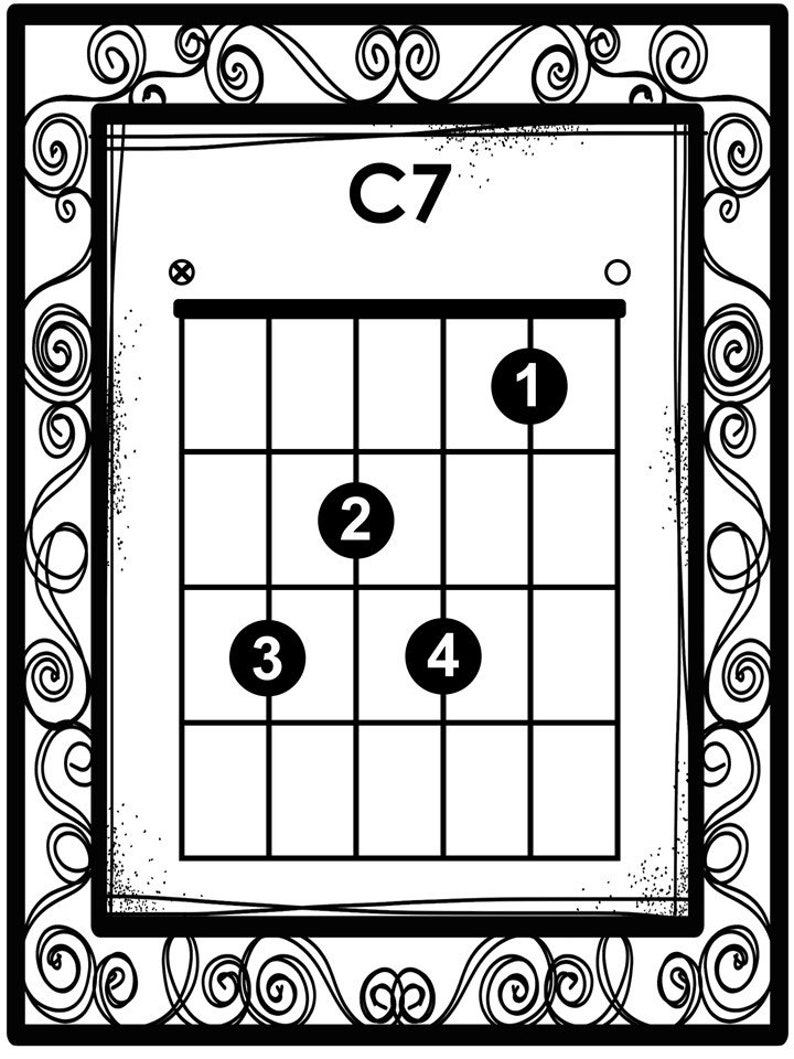 25 Black and White Swirl Guitar Chord Wall Charts. Music Composition ...