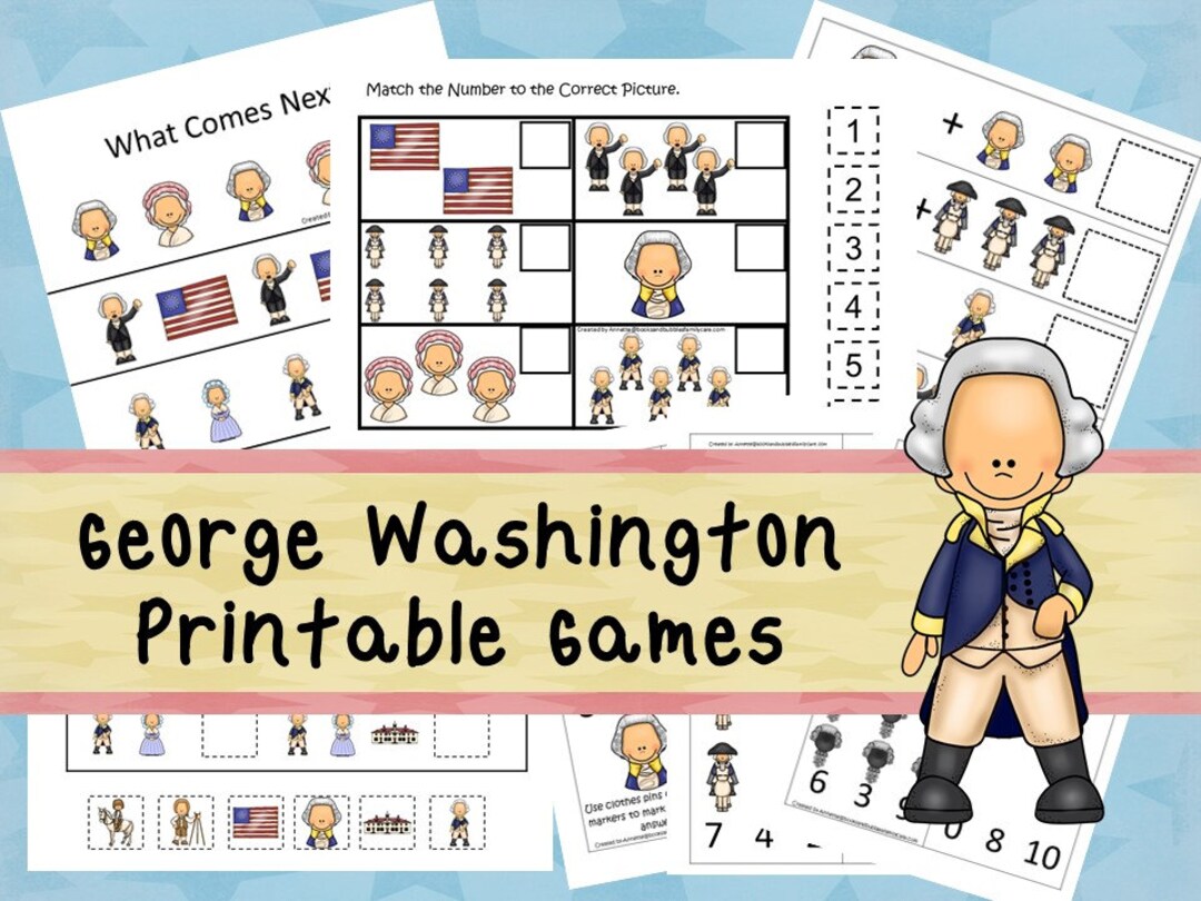30 George Washington Games Download. Games and Activities in PDF Files ...