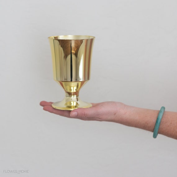 Classic Gold Plastic Footed Cup Vases for DIY Weddings - Etsy
