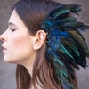Purple and Blue Natural Feather Ear Cuff, Colourful Carnival Hair ...
