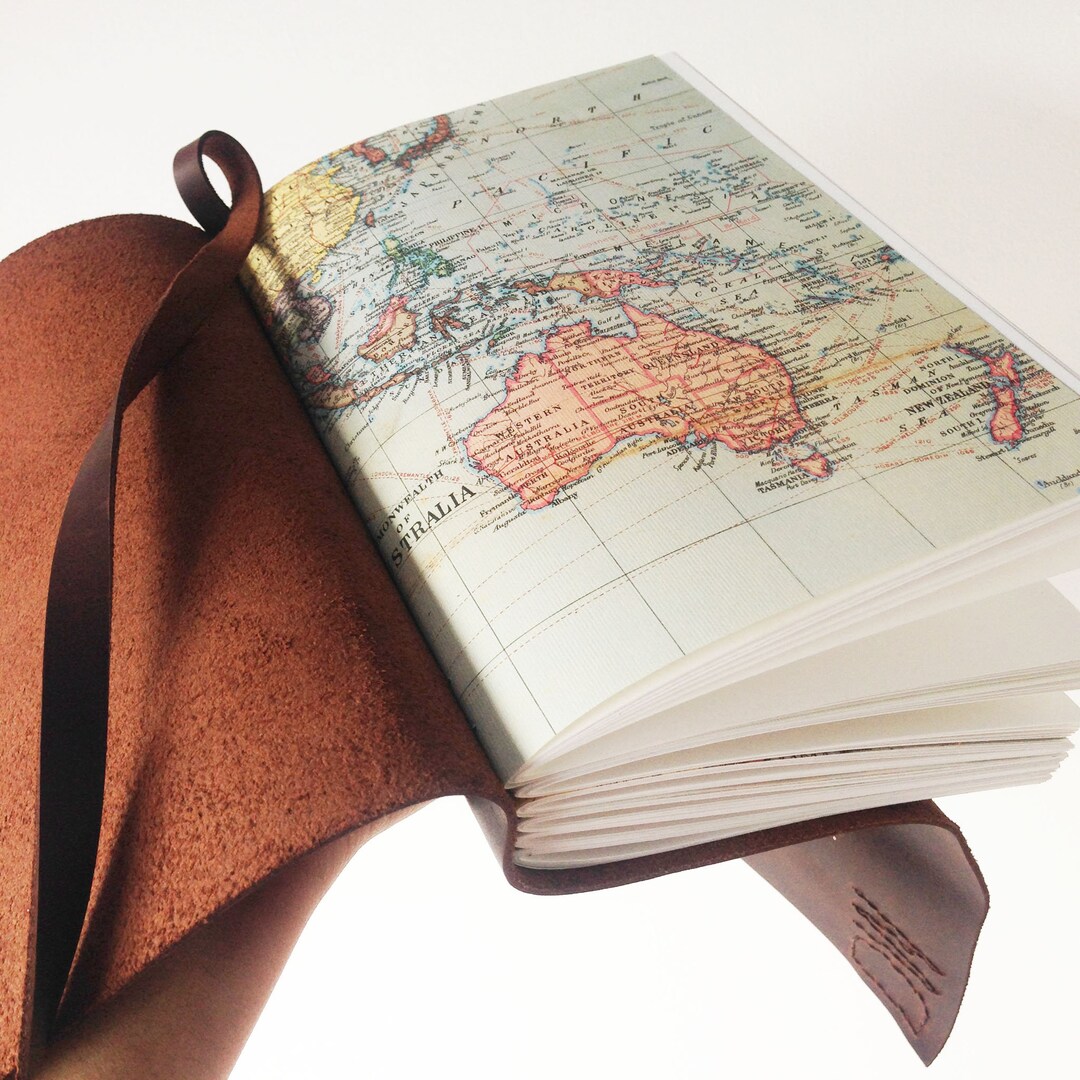 Personalized Travel Journal With Map, Bucket List Journal Travel Gifts ...