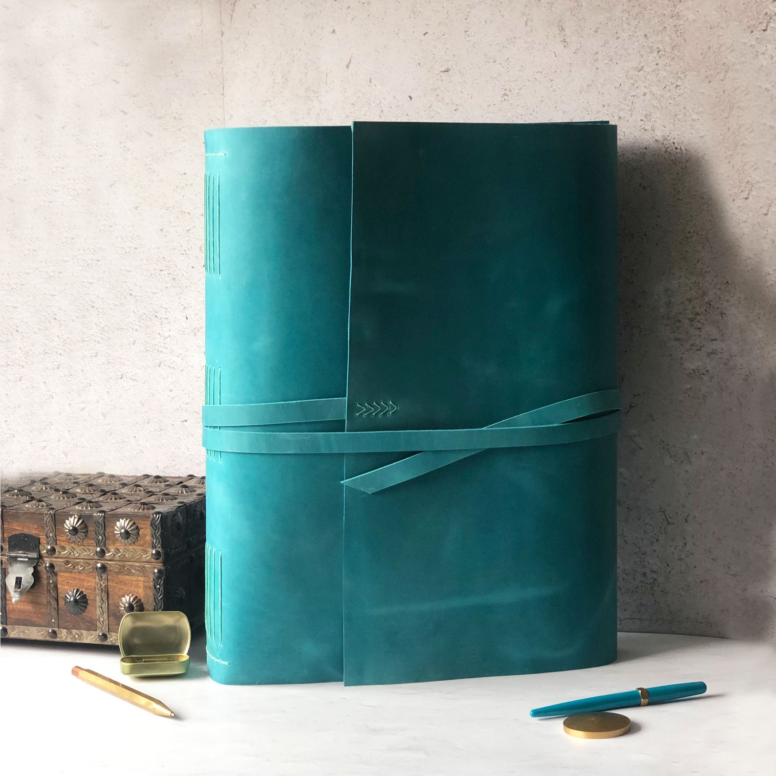 Personalized A3 Leather Journal Sketchbook Guest Book - Etsy