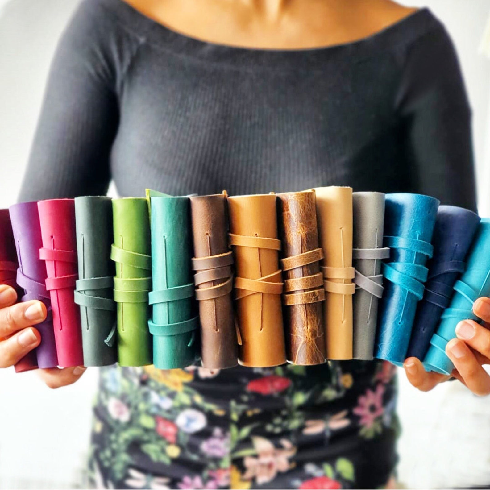 Pocket Notebook Small Leather Journal Leather Sketchbook | Etsy