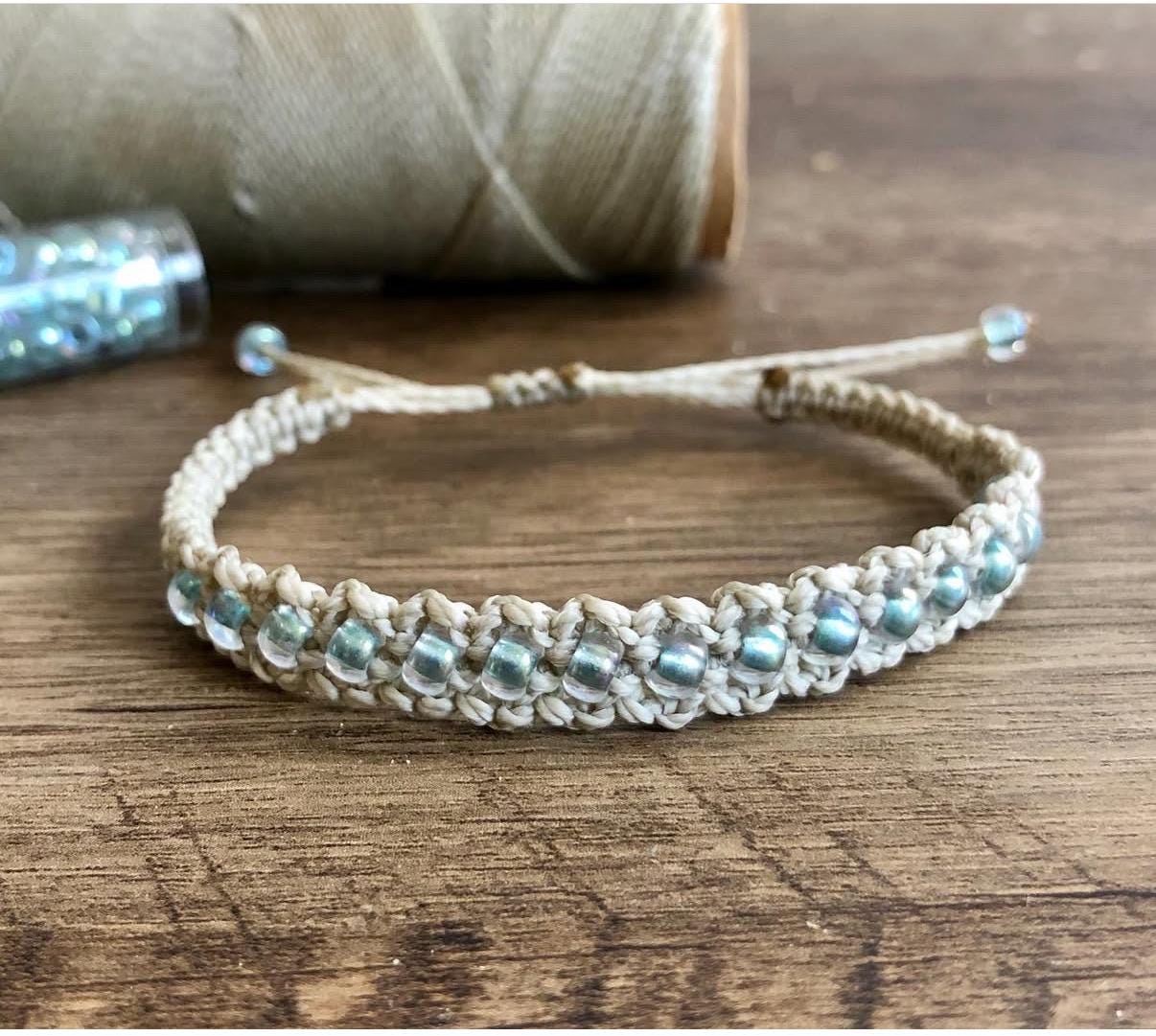 Handmade Macrame Beaded Bracelets - Etsy