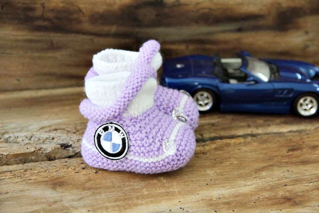 Knitted Baby Shower Booties Newborn Baby Bmw Logo Booties - Etsy