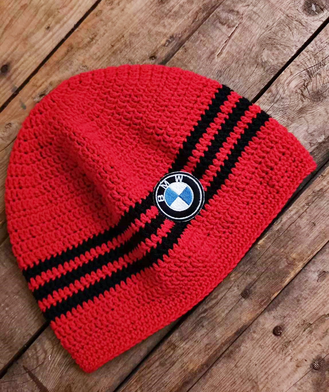 Crocheted BMW Logo Hat, Unisex Embroidered Beanie - Etsy
