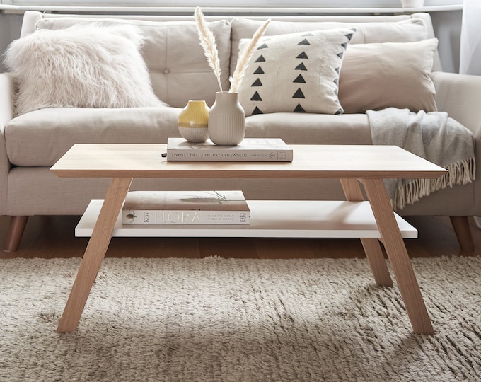 Oak Coffee Table Small Space Coffee Table Simple Coffee Table - Etsy