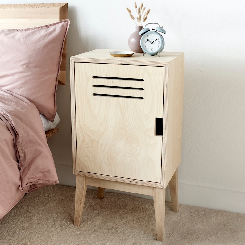 Locker Bedside Table Plywood Plywood Nightstand Locker | Etsy