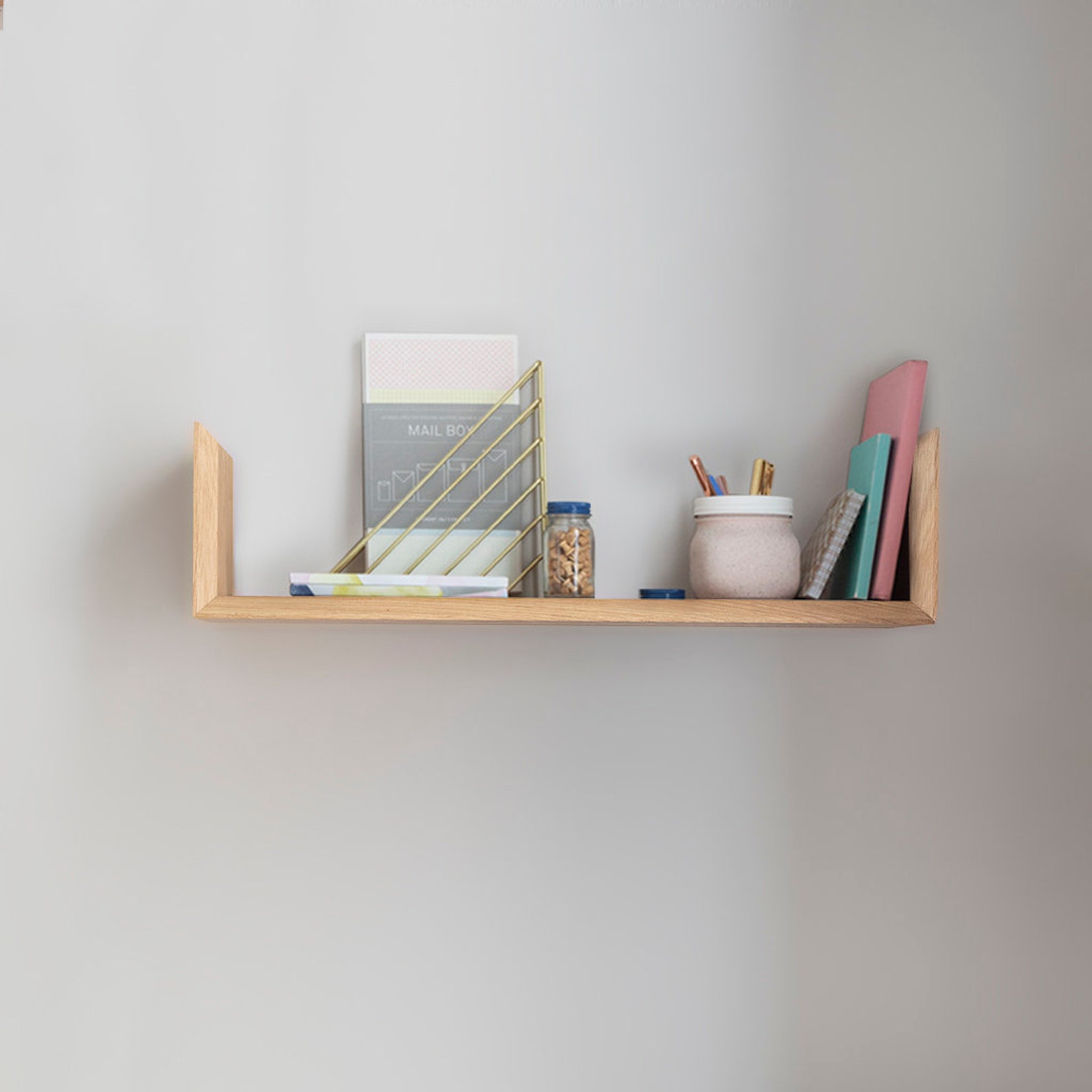 U Shelf Wooden Shelf Oak Shelf Home Office - Etsy Canada