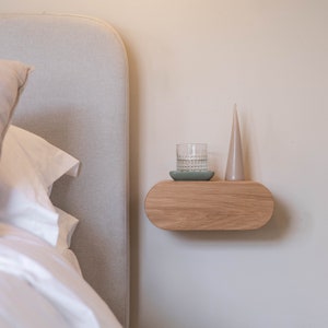 Oak Curved Floating Bedside Table - Etsy