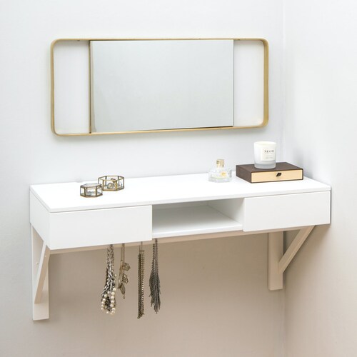 Floating Wall Make-up Table Women Cosmetic Console Walk in - Etsy