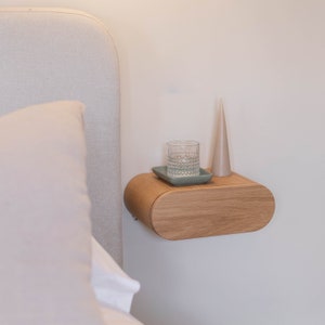 Oak Curved Floating Bedside Table - Etsy