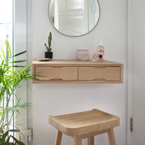 Oak Floating Dressing Table Floating Desk Small Dressing Table ...
