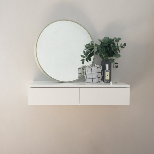 Minimalist White Floating Dressing Table / Vanity Shelf - Etsy Canada