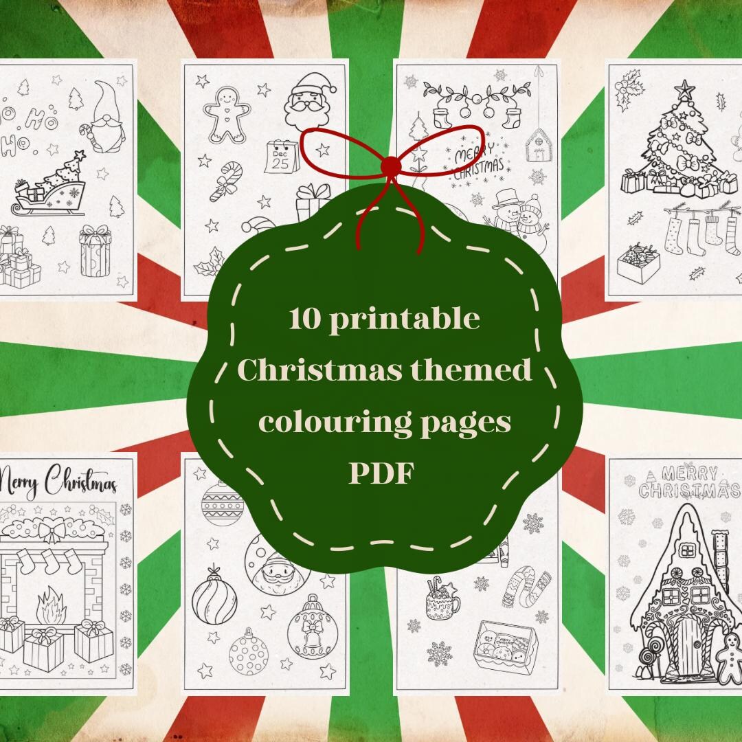 Digital Download Christmas Coloring Pages | Festive Holiday Theme ...